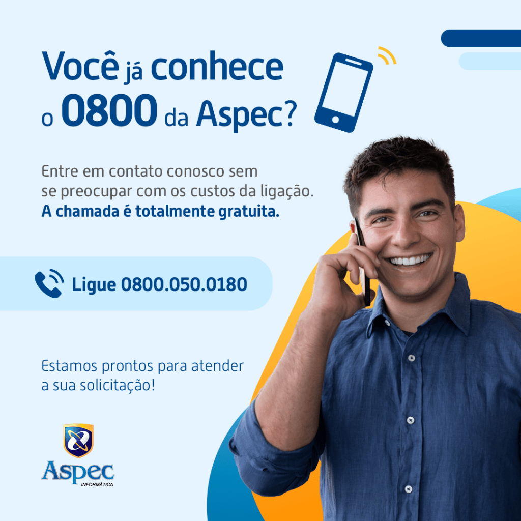 📞 Você já conhece o 0800 da Aspec? - Aspec Informática